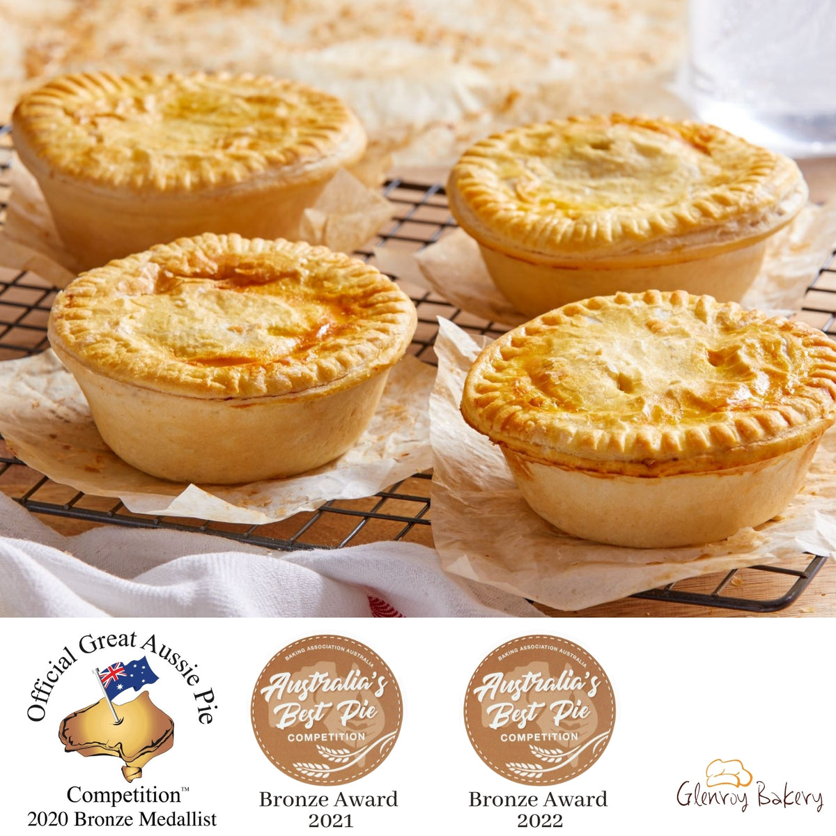 Best Beef Pie (Pack of 4)- Order Savoury Online | Glenroy Bakery
